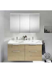 Burgbad Eqio Badmöbel-Set 5 Doppel-Waschtisch mit Waschtischunterschrank und Spiegelschrank, SFAQ123RF5662C0001G0146