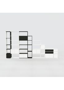 MYCS Regalsystem Weiß - Regalsystem: Schubladen in Weiß & Türen in Weiß - Hochwertige Materialien - 454 x 234 x 34 cm,...