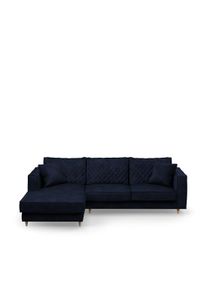 Rivièra Maison Rivièra Maison - Kendall Sofa with Chaise Longue Left, velvet, estate blue - Kleur: Blau