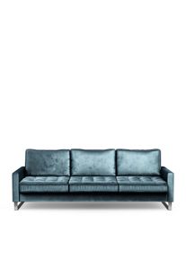 Rivièra Maison Rivièra Maison - West Houston Sofa 3,5 Seater, velvet, petrol - Kleur: Blau