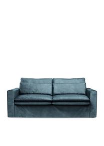 Rivièra Maison Rivièra Maison - Continental Sofa 2,5 Seater, velvet, petrol - Kleur: Blau
