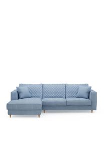 Rivièra Maison Rivièra Maison - Kendall Sofa With Chaise Longue Left, washed cotton, ice blue - Kleur: Blau