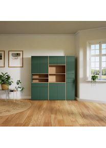 MYCS Schrank Waldgrün - Moderner Schrank: Schubladen in Waldgrün & Türen in Waldgrün - Hochwertige Materialien - 190 x 195 x 34 cm, konfigurierbar