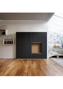 MYCS Schrankwand Graphitgrau - Moderne Wohnwand: Türen in Graphitgrau - Hochwertige Materialien - 228 x 200 x 34 cm, Konfigurator