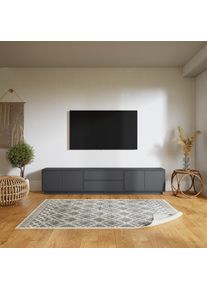 MYCS Lowboard Graphitgrau - TV-Board: Schubladen in Graphitgrau & Türen in Graphitgrau - Hochwertige Materialien - 226 x 46 x 34 cm, Komplett anpassbar