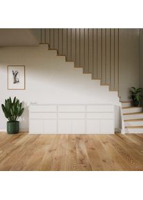 MYCS Sideboard Weiß - Sideboard: Schubladen in Weiß & Türen in Weiß - Hochwertige Materialien - 226 x 79 x 34 cm, konfigurierbar