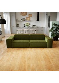MYCS Sofa 3-Sitzer Samt Olivgrün Samt - Elegantes, gemütliches 3-Sitzer Sofa: Hochwertige Qualität, einzigartiges Design - 266 x...