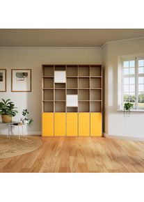 MYCS Aktenregal Gelb - Flexibles Büroregal: Türen in Gelb - Hochwertige Materialien - 195 x 233 x 34 cm, konfigurierbar