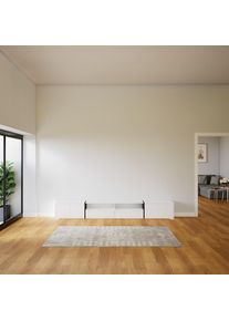 MYCS TV-Schrank Weiß - Fernsehschrank: Schubladen in Weiß & Türen in Weiß - 300 x 42 x 34 cm, konfigurierbar