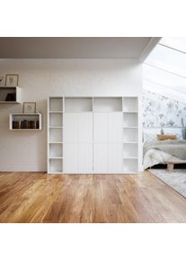 MYCS Schrankwand Weiß - Moderne Wohnwand: Türen in Weiß - Hochwertige Materialien - 228 x 195 x 34 cm, Konfigurator