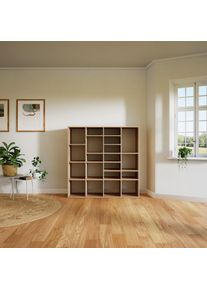 MYCS Holzregal Eiche - Skandinavisches Regal: Hochwertige Qualität, einzigartiges Design - 156 x 156 x 47 cm, Personalisierbar