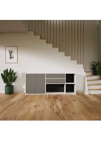 MYCS Sideboard Grau - Sideboard: Schubladen in Grau & Türen in Grau - Hochwertige Materialien - 190 x 81 x 34 cm, konfigurierbar