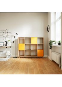 MYCS Aktenregal Gelb - Flexibles Büroregal: Türen in Gelb - Hochwertige Materialien - 156 x 129 x 34 cm, konfigurierbar