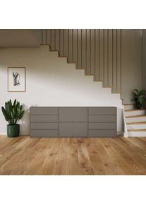 MYCS Sideboard Grau - Sideboard: Schubladen in Grau & Türen in Grau - Hochwertige Materialien - 226 x 79 x 34 cm, konfigurierbar