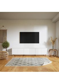 MYCS Lowboard Weiß - Designer-TV-Board: Türen in Weiß - Hochwertige Materialien - 226 x 52 x 34 cm, Komplett anpassbar