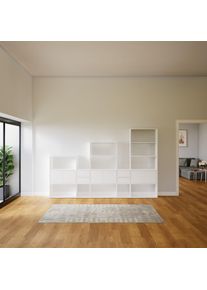 MYCS Regalsystem Weiß - Regalsystem: Schubladen in Weiß & Türen in Weiß - Hochwertige Materialien - 303 x 195 x 34 cm,...