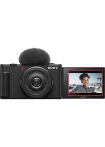 Sony ZV-1F Vlogging Kamera, Klapp- und drehbares Display, 4K Digitalkamera Schwarz, , - opt. Zoom, Extra fine TFT LCD Selfie-Touchdisplay, WLAN