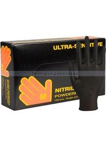Nitrilhandschuhe ABENA Ultra Sensitive schwarz M Gr. 8, untsterile Nitrilhandschuhe, 100 Stück/Box