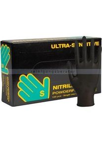 Nitrilhandschuhe ABENA Ultra Sensitive schwarz S Gr. 7, untsterile Nitrilhandschuhe, 100 Stück/Box