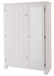 Home Affaire Garderobenschrank »Bertram« aus schönem massivem Kiefernholz, mit einer Spiegeltür, Höhe 170 cm, weiß