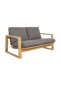 Cane-Line - Endless 2-Sitzer Outdoor Sofa - dunkelgrau, teak/Stoff Cane-Line Airtouch/Gestell Teak/Cane-Line Softrope/BxHxT 162x79x80cm