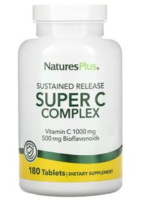 Natures Plus, Super C Complex, Vitamin C 1000 mg S/R, 180 Tabl.