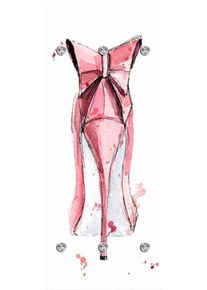 queence Garderobenleiste »High Heel von hinten«, mit 6 Haken, 50 x 120 cm, rosa|weiß