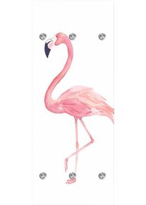 queence Garderobenleiste »Flamingo«, mit 6 Haken, 50 x 120 cm, rosa|weiß