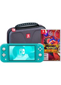 Nintendo Switch Lite Türkis + Pokémon Karmesin + Bigben Schutztasche