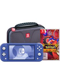 Nintendo Switch Lite Blau + Pokémon Karmesin + Bigben Schutztasche