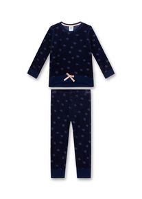 Sanetta Pyjama Mädchen Baumwolle marine gepunktet