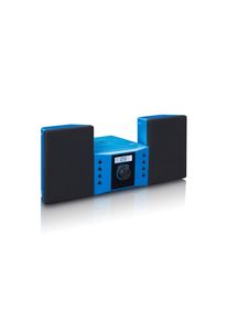 Lenco Micro Set mit CD, FM radio, AUX-IN, Sticker Stereoanlage (FM-Tuner), blau