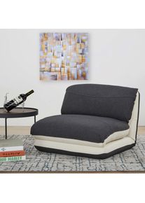 Schlafsessel MCW-E68, Schlafsofa Funktionssessel Klappsessel Relaxsessel, Stoff/Textil ~ creme/schwarz
