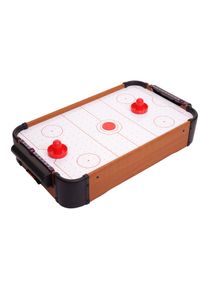 Mini Air Hockey MCW-J10, Tischspiel Lufthockey inklusive Zubehör, Holz 56x30x10cm