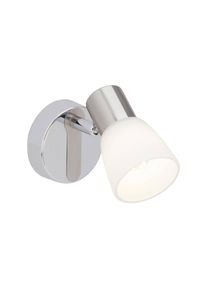 Brilliant Lampe Janna LED Wandspot eisen/chrom/weiß 1x LED-Z45, E14, 4W LED-Tropfenlampen inklusive, (450lm, 2700K) Energiesparend und langlebig durch LED-Einsatz