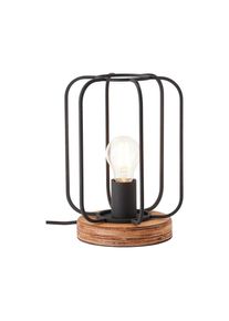 Brilliant Lampe, Tosh Tischleuchte antik holz/schwarz korund, 1x A60, E27, 40W, Holz aus nachhaltiger Waldwirtschaft (FSC)