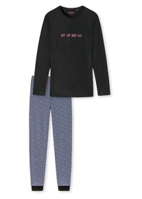 Schiesser Pyjama Mädchen Jersey schwarz bedruckt
