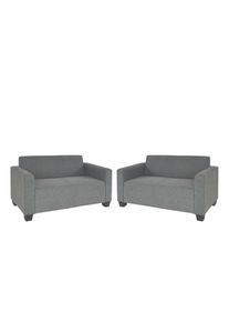 MCW Sofa-Garnitur Couch-Garnitur 2x 2er Sofa Moncalieri Stoff/Textil ~ grau