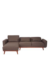 Sofa MCW-J20, Couch Ecksofa, L-Form 3-Sitzer Liegefläche Schlaffunktion Stoff/Textil ~ braun