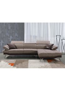 Sofa MCW-H92, Couch Ecksofa L-Form 3-Sitzer, Liegefläche ~ rechts, braun