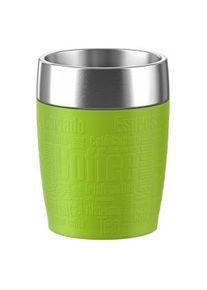 Emsa Travel Cup Thermobecher mit Dreh-Trinkverschluss, Attraktive Silikon-Ummantelung mit trendiger Kaffeeprägung, Fassungsvermögen: 200 ml, Farbe: Limette
