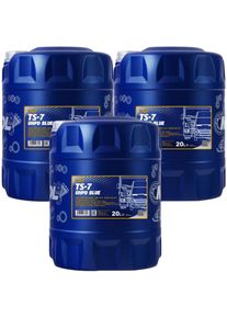 Hausmarke 3x 20 Liter Mannol Motoröl Ts-7 Uhpd Blue 10w-40 Api Ck-4cj-4