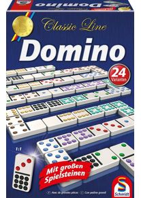 Schmidt Spiele Spiel, Classic Line, Domino, mit extra großen Spielsteinen, bunt