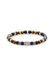 Thomas Sabo Armband mit schwarzen Onyx-Beads und Tigerauge-Beads Silber