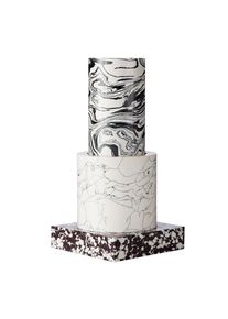 Tom Dixon - Swirl Vase S - schwarz-weiß/H x Ø 26x13cm