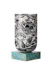 Tom Dixon - Swirl Vase M - schwarz-weiß, türkis/H x Ø 29x14,5cm