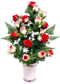 Kunstpflanze »Rosen« Rosen, I.GE.A., Höhe 65 cm, rot|weiß
