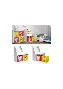 VICCO Kinderregal Aufbewahrungsregal Spielzeugablage Luigi Weiß Sitzbank Faltbox