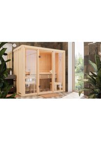 Karibu Sauna "View " 2 SET naturbelassen 3,6kW Bio Ofen