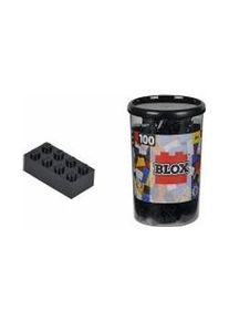 Simba 104118916 - Blox Steine in Dose, Konstruktionsspielzeug, 100, schwarz